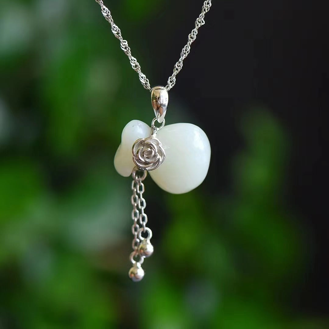 Set Kalung Giok Basah Kedatangan Baru dari Giok Perak 925 bersih dan b ...