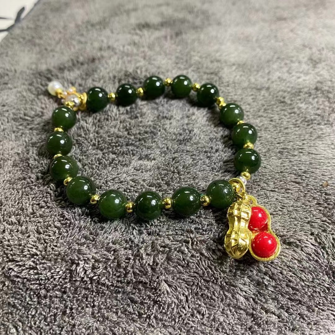 Gelang Giok Halus Gelang Giok Manik-manik Giok yang Cocok Ukuran 8mm G ...
