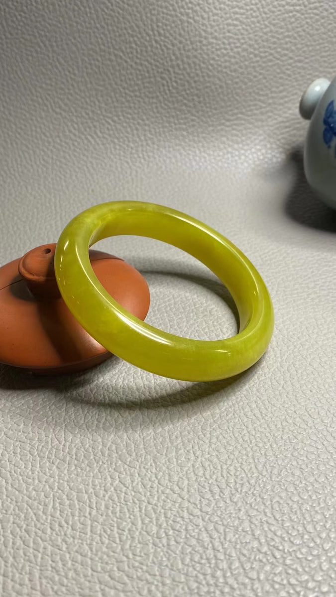 Gelang Bunga Emas Giok Cui Giok Alami Ukuran 53-54mm Ukuran 53.5mm Leb ...
